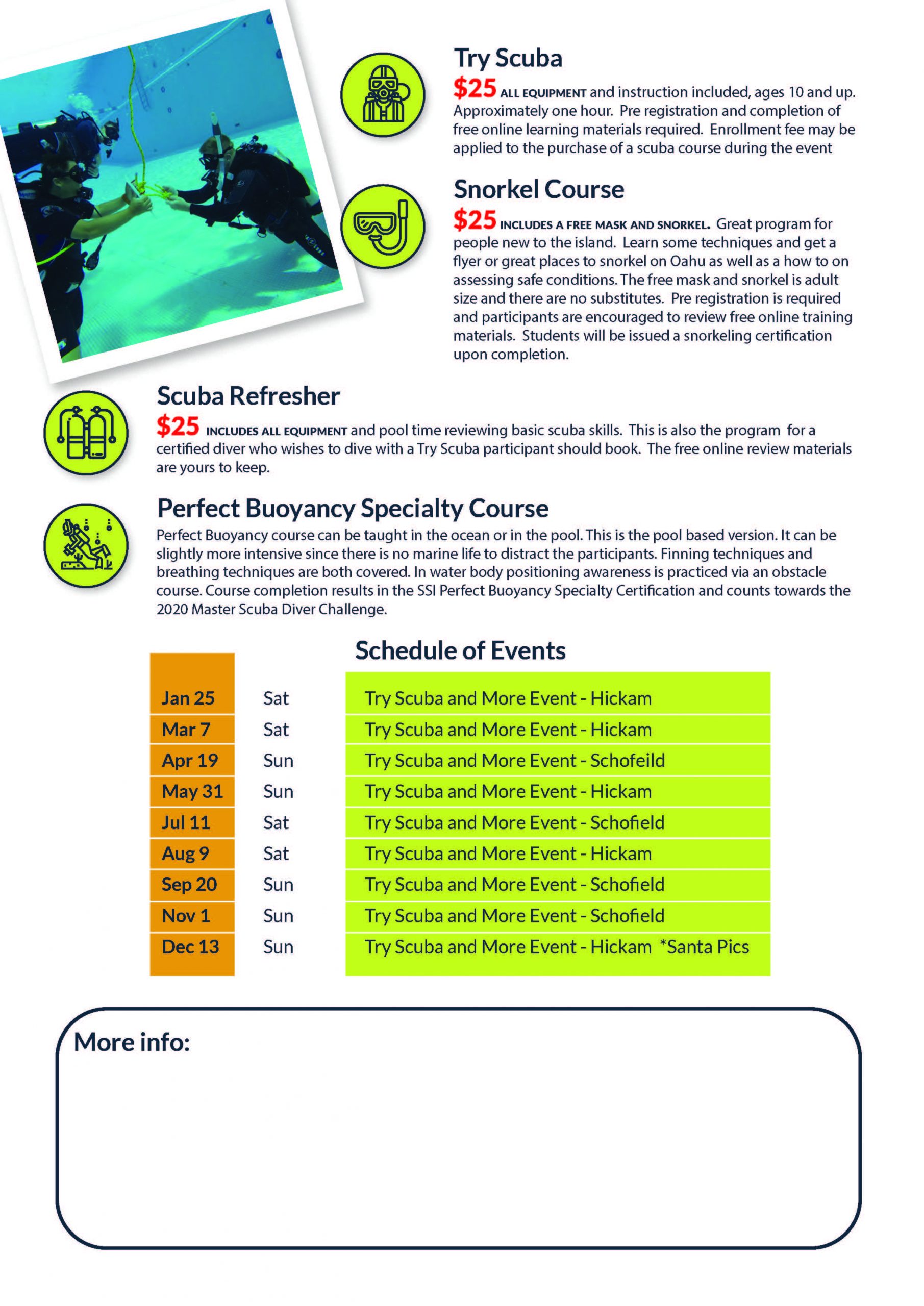 Try Scuba and Snorkel at Richardson Pool, Schofield Barracks - Island ...